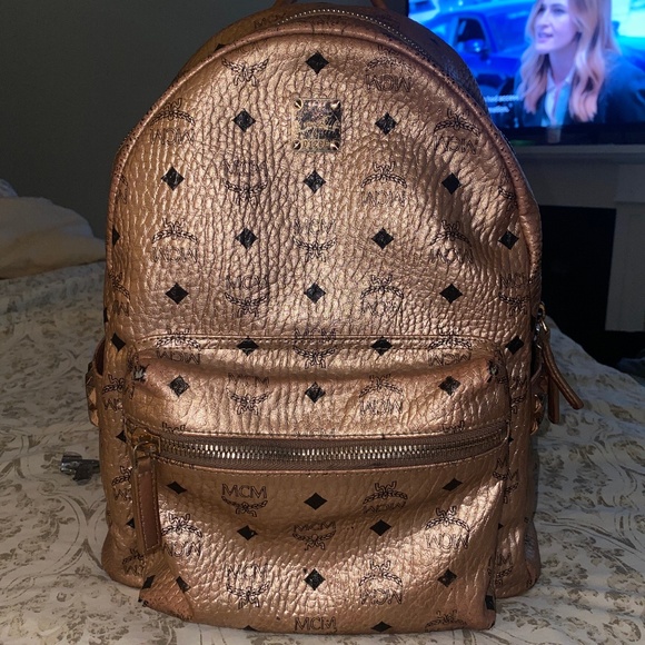 MCM | Bags | Rose Gold Mcm Backpack Large | Poshmark